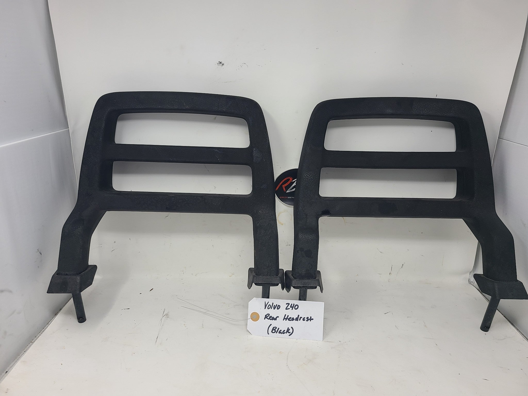 Volvo 240 Rear Headrests Black OEM Pair 1975–1993 Factory Seat Head Re ...